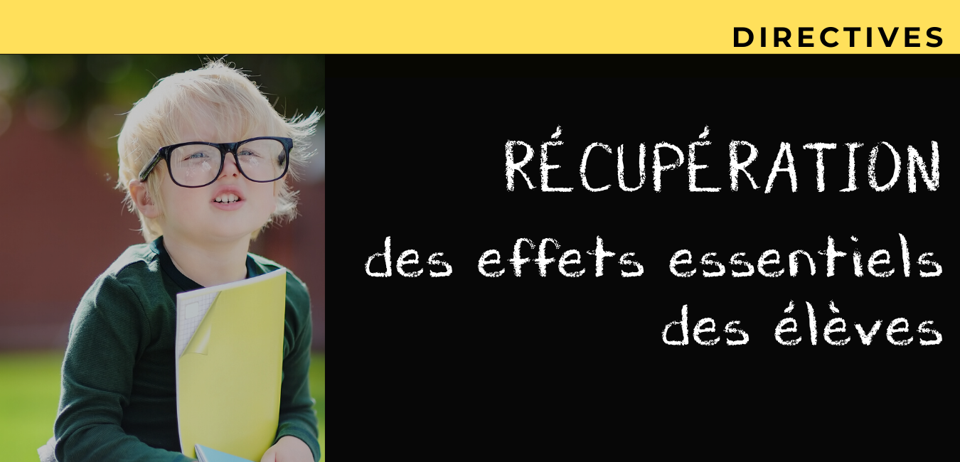 Effets personnel - écoles - Syndicat de Champlain